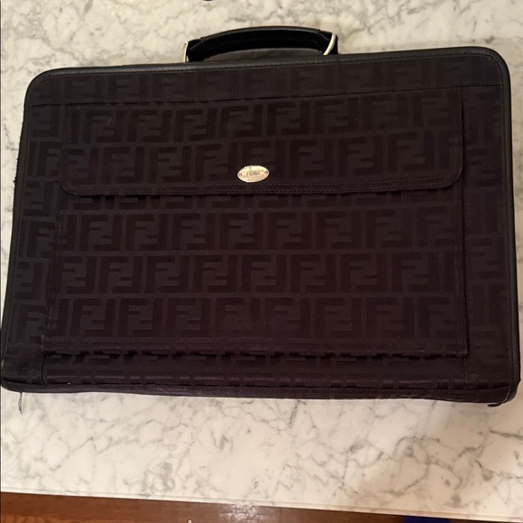 Fendi | Bags | Fendi Black Monogram Briefcase | Poshmark